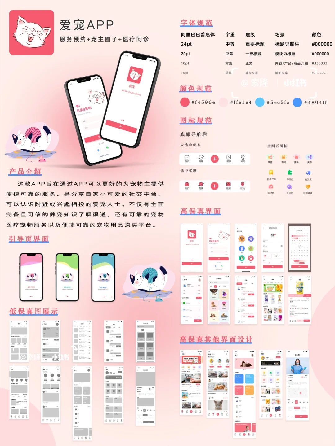 ui设计｜宠物APP展板分享-夜雨聆风